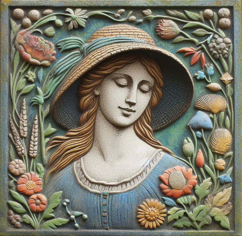 PAINTED FOLK ART CONCRETE PANEL - CONCRETE CRAFT